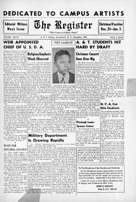 "The Register, 1941-12-00" by North Carolina Agricutural and Technical ...