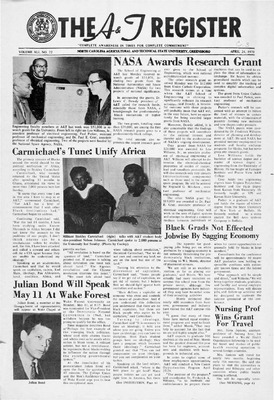 "The Register, 1970-04-24" by North Carolina Agricutural and Technical ...