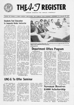 "The Register, 1979-01-30" by North Carolina Agricutural and Technical ...