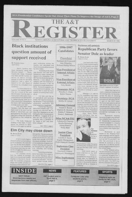 "The Register, 1996-03-27" by North Carolina Agricutural and Technical ...