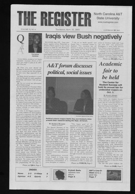 "The Register, 2003-09-25" by North Carolina Agricutural and Technical ...