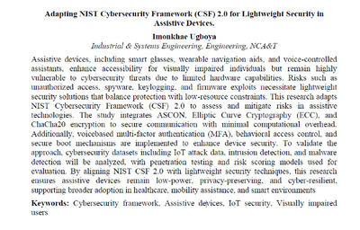 "Adapting NIST Cybersecurity Framework (CSF) 2.0 for Lightweight Securi ...
